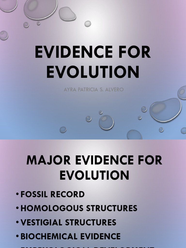 Evidence For Evolution | PDF | Evolution | Organisms