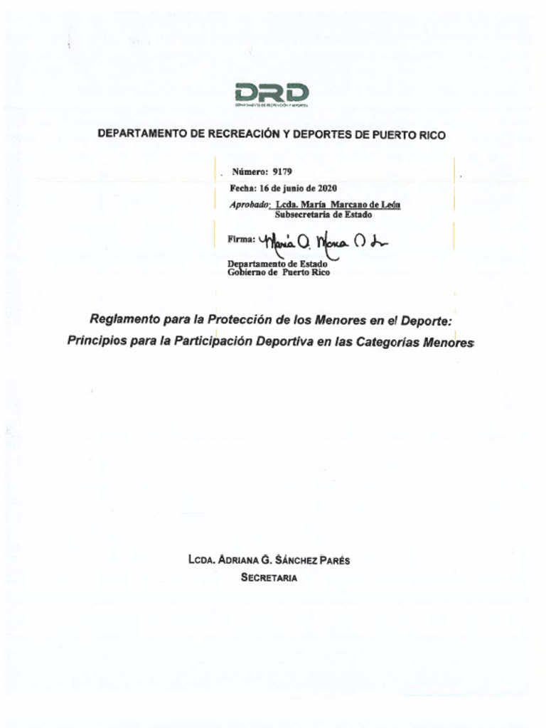 Reglamento DRD Menores | PDF