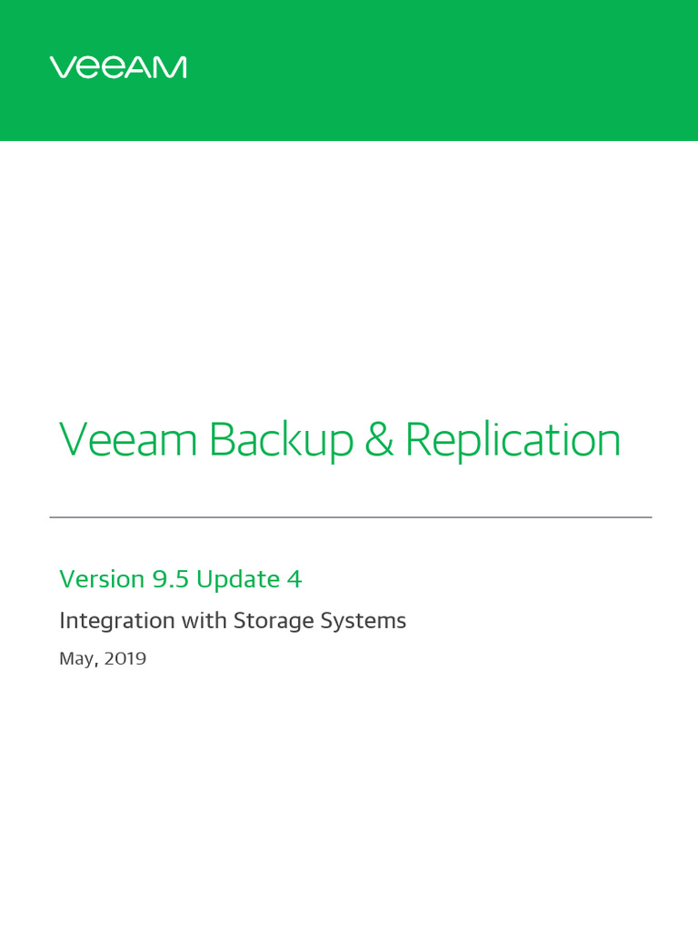 Veeam Backup 9 5 U4 Storage Integration User Guide | PDF | Backup | Replication (Computing)