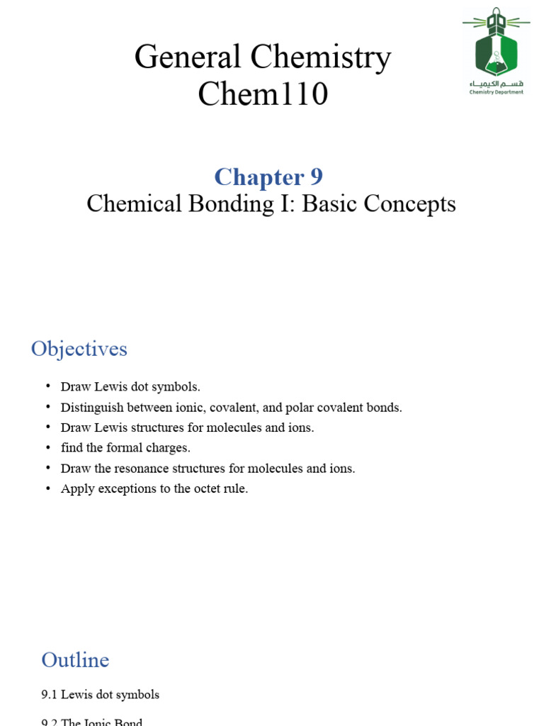 Chem 110, Chapter 9 UDL | PDF | Chemical Bond | Ionic Bonding