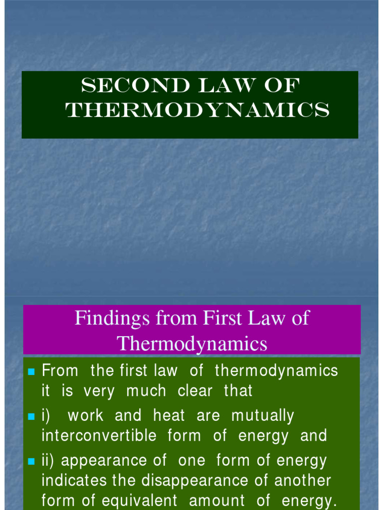 Second Law of Thermodynamics | PDF | Heat | Second Law Of Thermodynamics