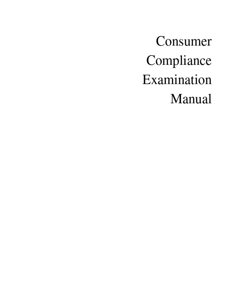 FDIC Consumer Compliance Manual 2023 | PDF | Regulatory Compliance ...
