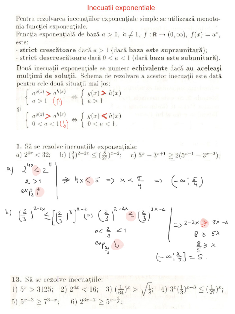 Inecuatii Exponentiale | PDF