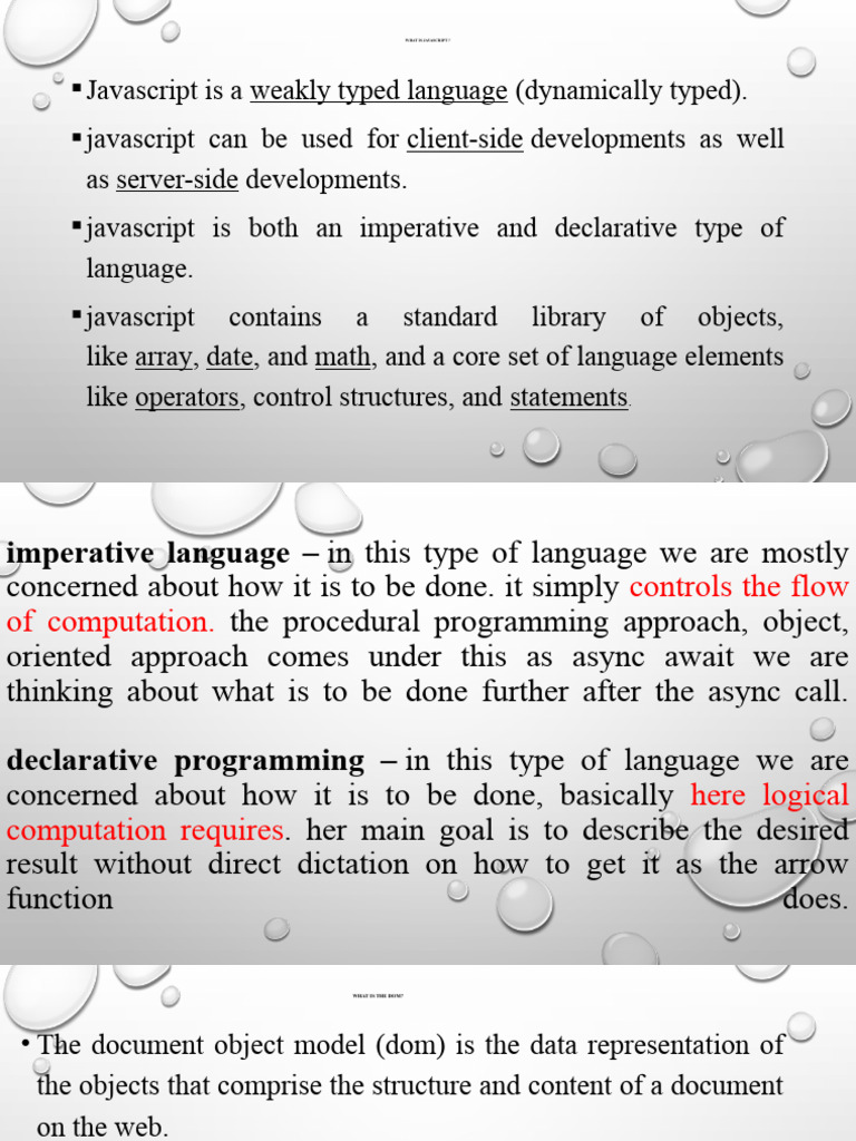 JavaScript and the Document Object Model | PDF | Document Object Model | Dynamic Html