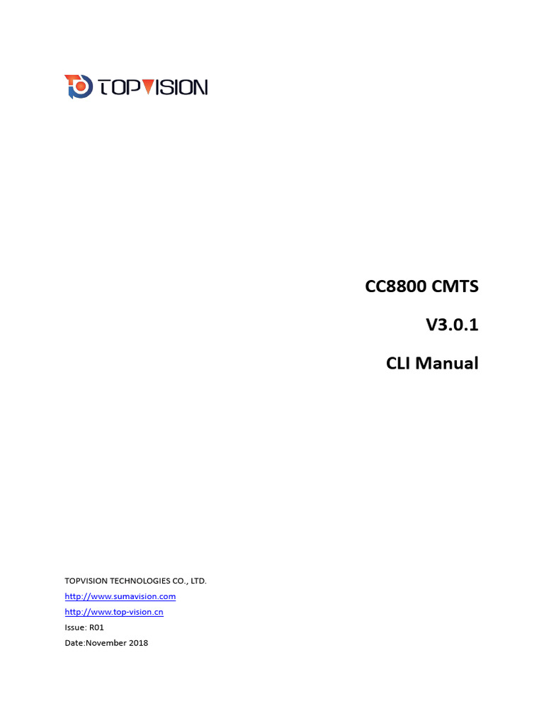 CC8800 CMTS V3.0.1 CLI Manual R01 | PDF | Ip Address | Computer Network