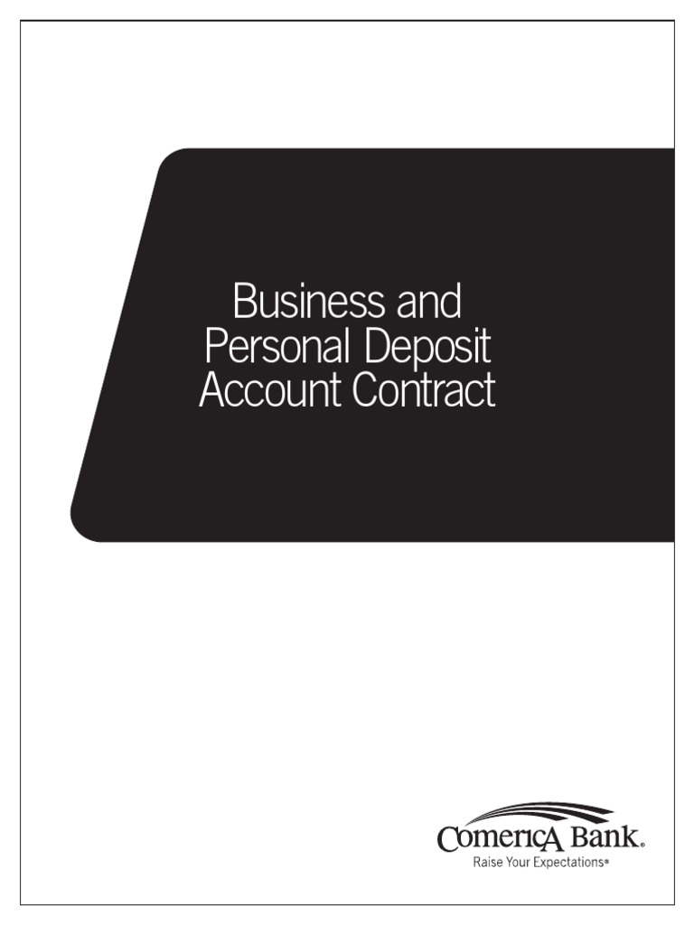 Comerica Manual For Deposit - Account - Contract | PDF | Transaction ...
