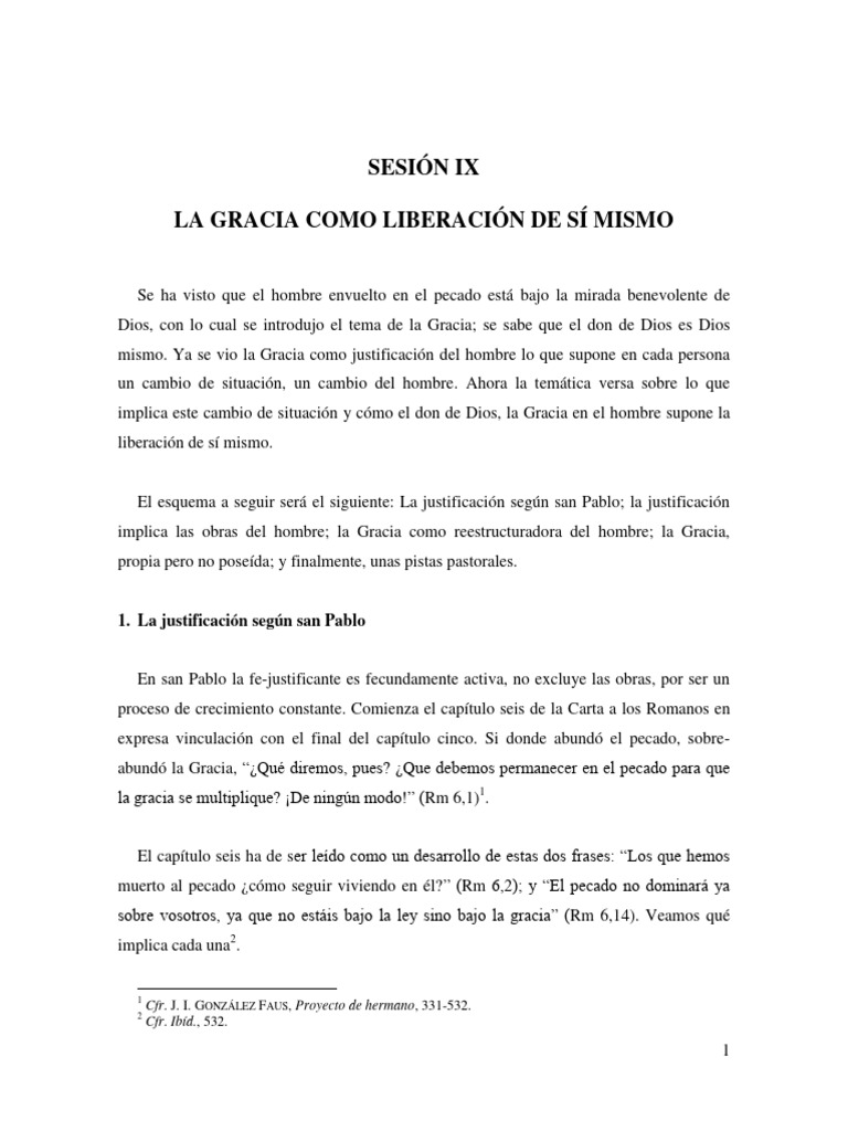 Acta 9, La Gracia Como Liberacion de Si Mismo | PDF | Gracia divina ...