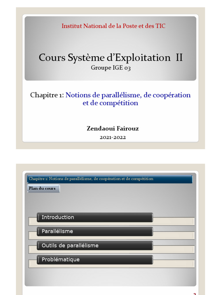 Chapitre 1 - Notions de Parallélisme, de Coopération Et de Compétition | PDF | Thread ...