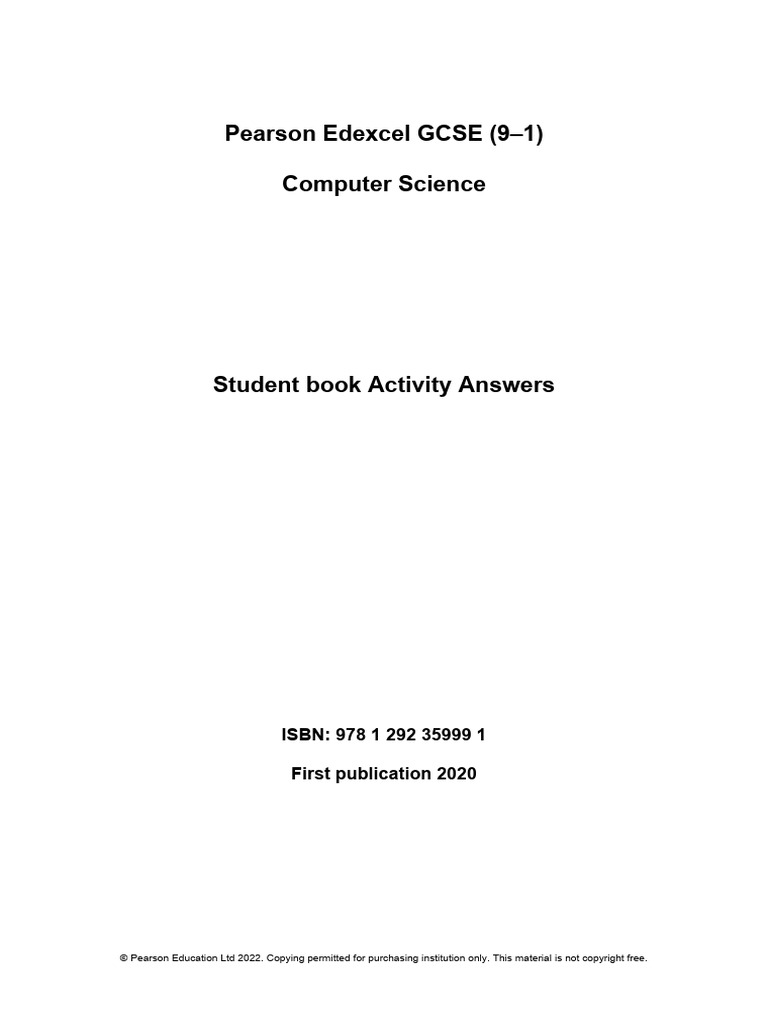 Gcse Cs Student Book Activity Answers v1 2 1 | PDF | Data Type | Algorithms