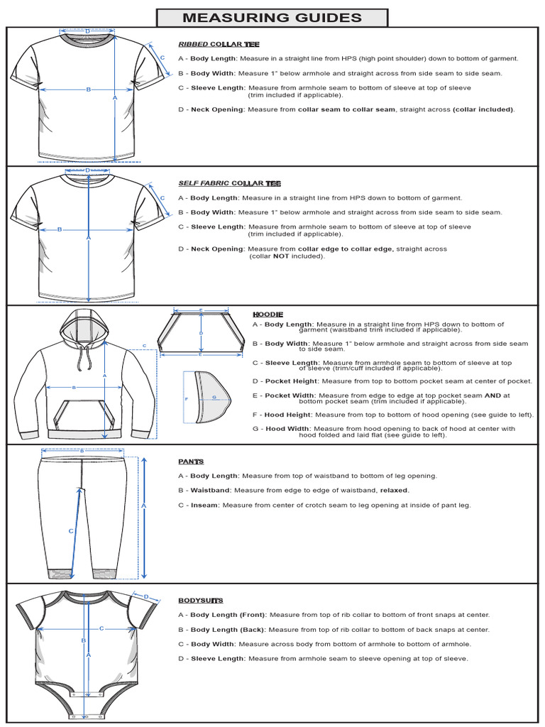 Measuring Guidefor Web | PDF | Seam (Sewing) | Human Appearance
