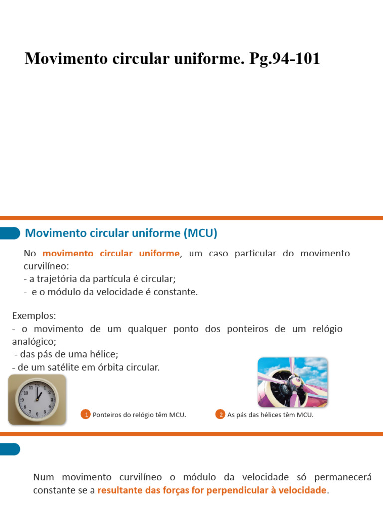 15-Movimento Circular Uniforme | PDF | Aceleração | Velocidade