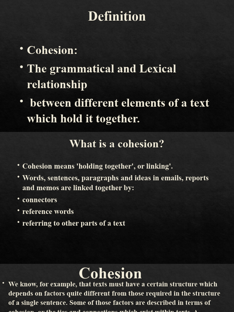 Cohesion | PDF