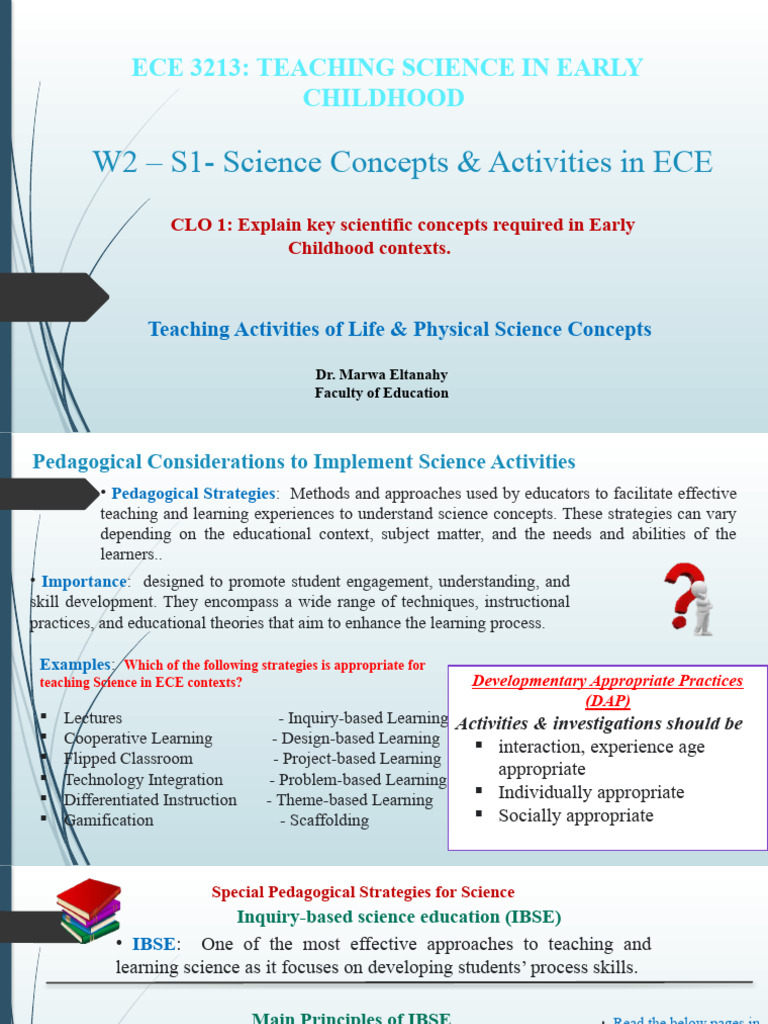 Week 2 - Session 1 - Life & Physical Sciences Activities | PDF | Pedagogy | Learning