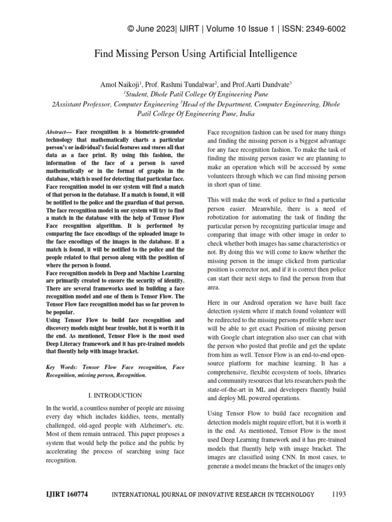 Ijirt160774 Paper2 | PDF | Deep Learning | Databases