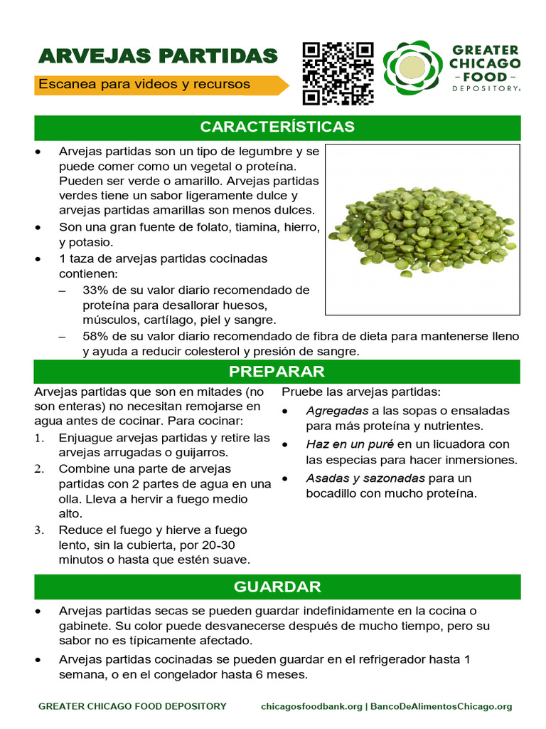 Propiedades y cocción de arvejas partidas | PDF | Legumbre | Hirviendo