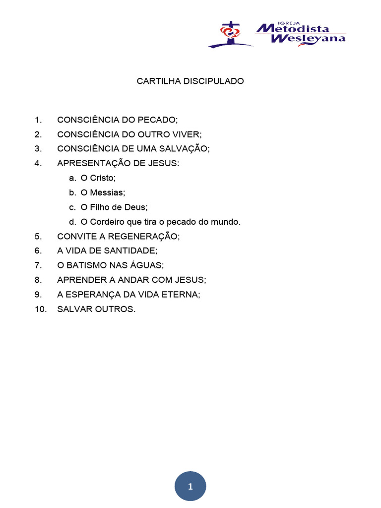 Cartilha Discipulado | PDF | Jesus | Pecado Cartilha Discipulado | PDF | Jesus | Pecado