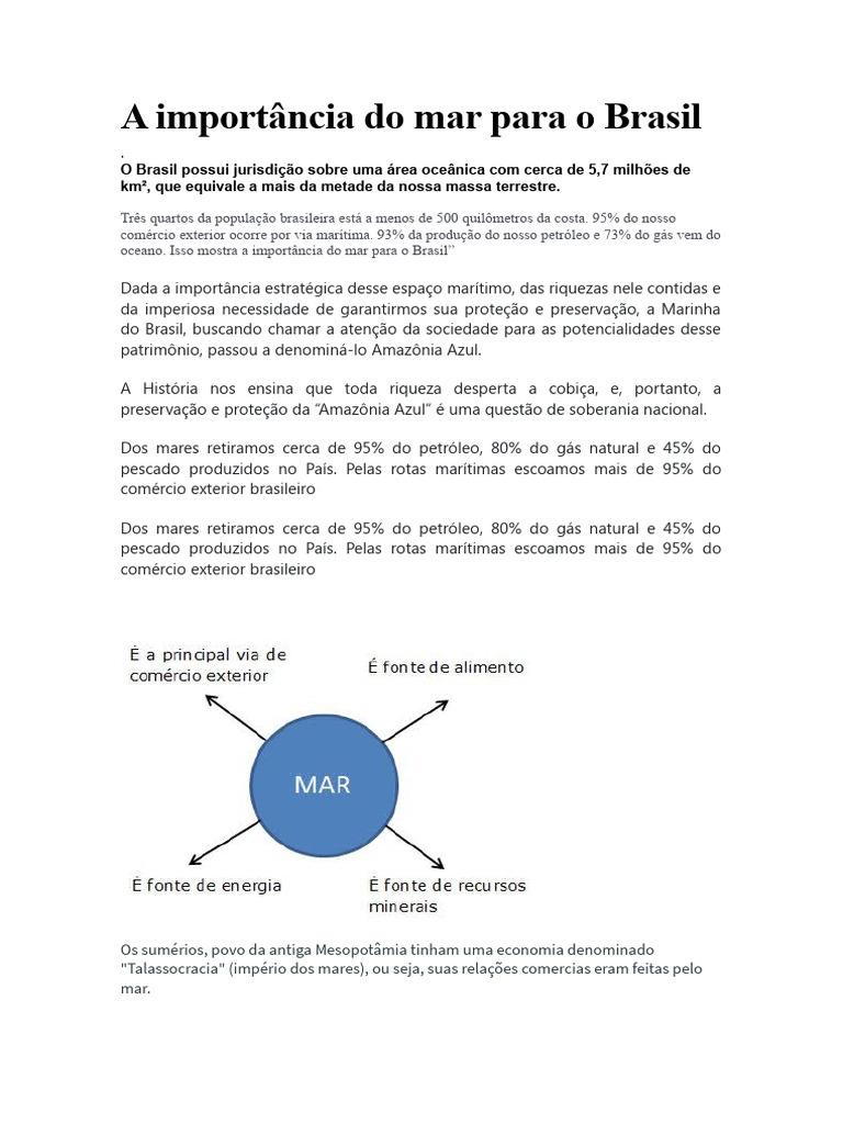 A Importância Do Mar para o Brasil | PDF | Mar | Brasil
