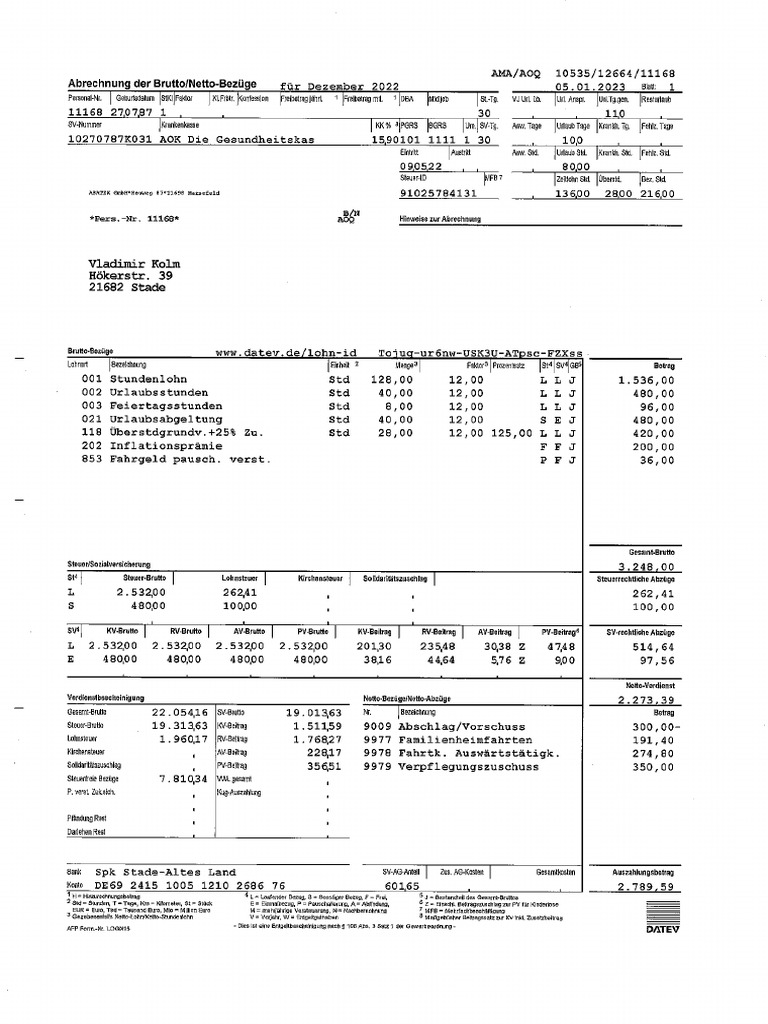 Abrechnungen 2023 | PDF