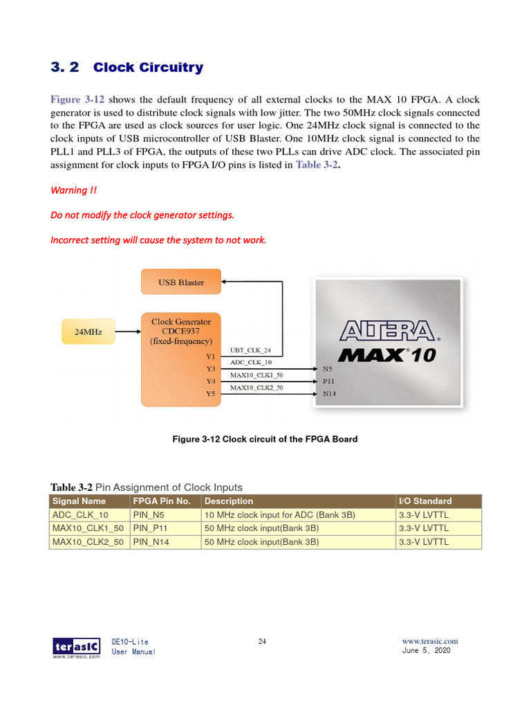 DE10-Lite Pin Assignment | PDF | Analog To Digital Converter | Switch