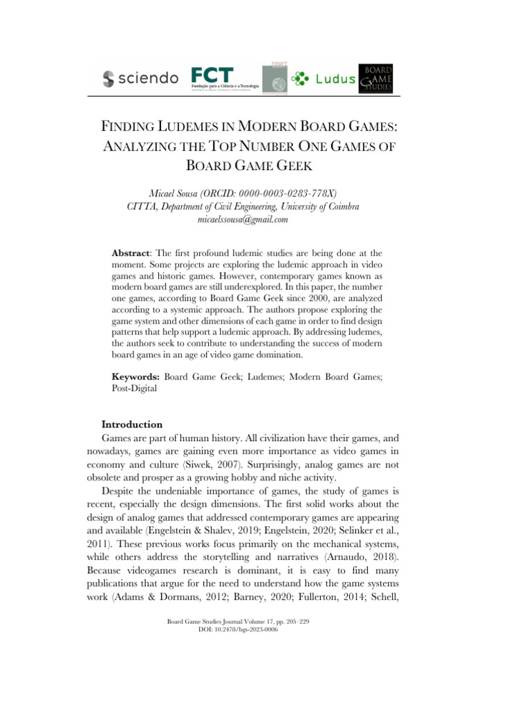 Ludemes in Modern Board Games Analysis | PDF | System | Information