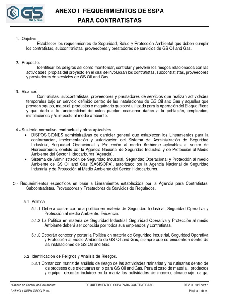 Anexo 1-SSPA-GSOG-P-107 | PDF | Entorno natural | Naturaleza