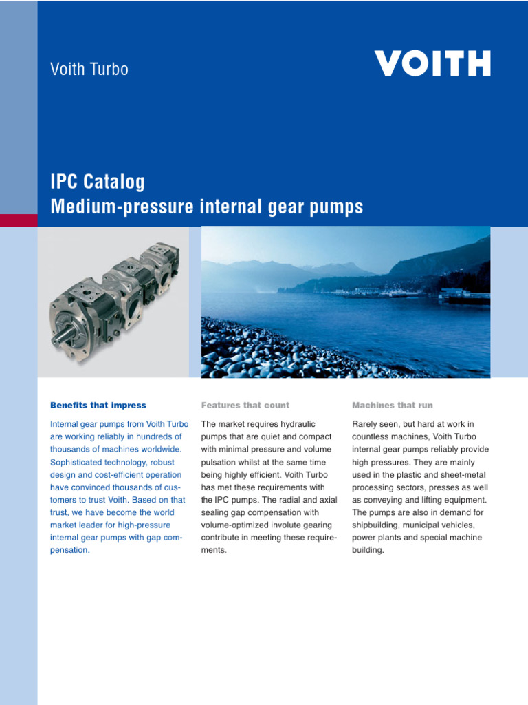 Voith Turbo IPC Pump Catalog | PDF | Pump | Gear