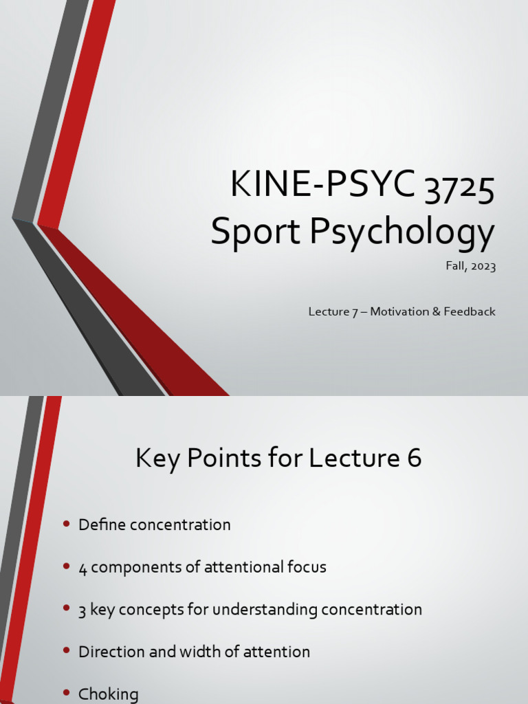KINE 3725 - Lecture 7 (Motivation & Feedback) - Skeleton | PDF | Motivational | Motivation