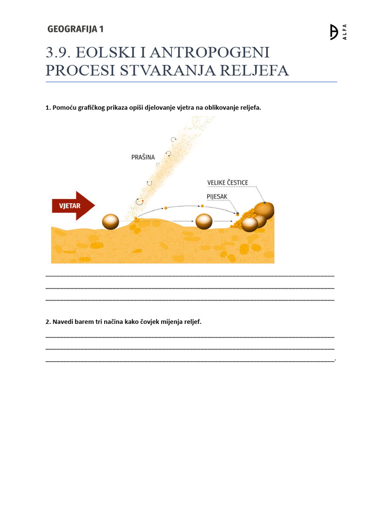 3.9. Eolski I Antropogeni Procesi Stvaranja Reljefa | PDF