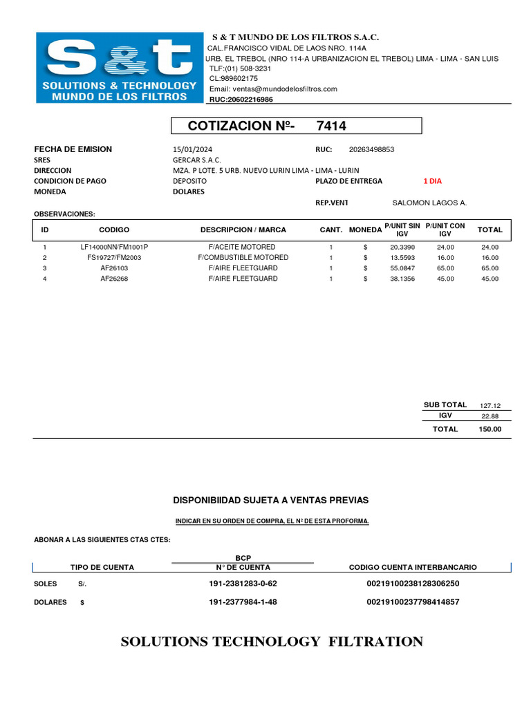 7414-24 Gercar S.A.C. | PDF