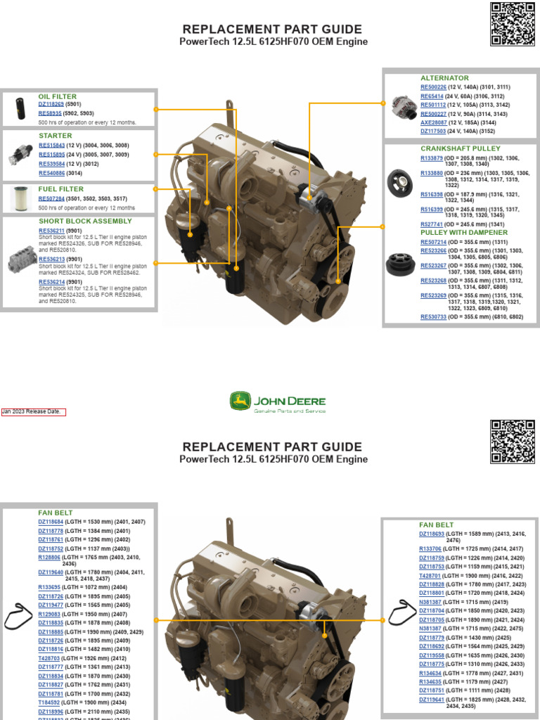 John Deere 12.5L Engine Parts Guide | PDF | Propulsion | Engine Technology