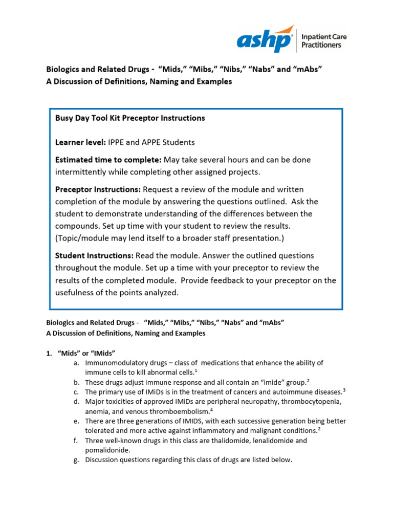 Biologics and Related Drugs - Definitions Naming and Examples | PDF ...