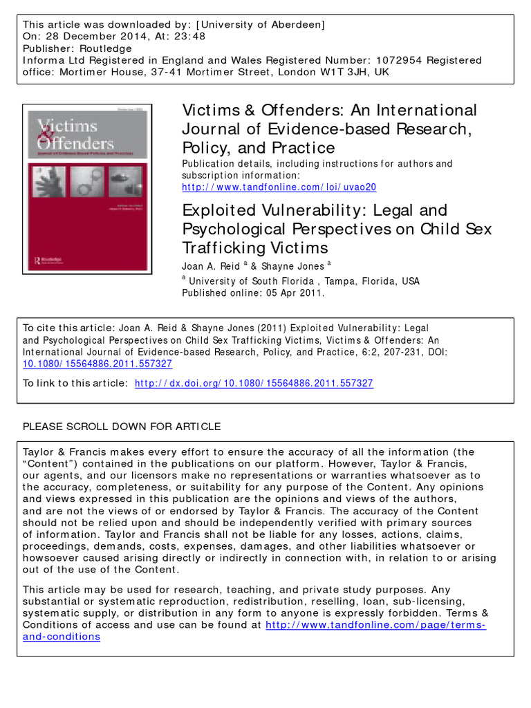 2011 - Risk Factors - Exploited Vulnerability-Legal and Psychological Perspectives On Child Sex ...