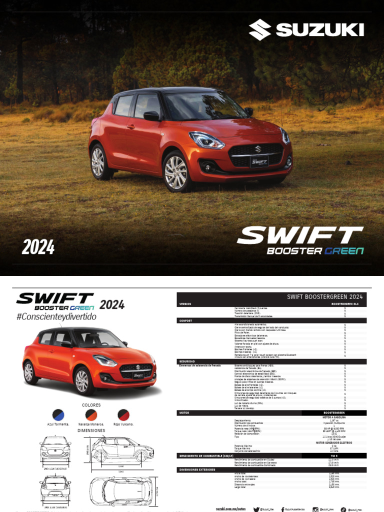 Suzuki Ficha Tecnica Swift Boostergreen | PDF | Airbag | Sistema de freno antibloqueo