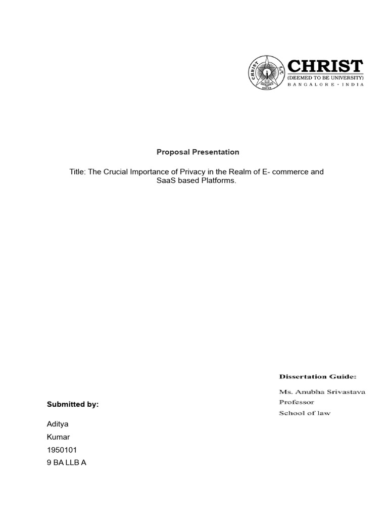 Proposal Presentation | PDF | E Commerce | Privacy