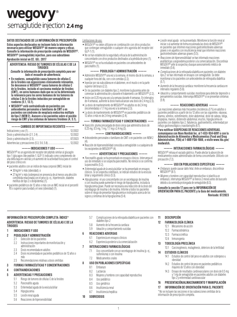 Wegovy ES | PDF | Hipoglucemia | Diabetes
