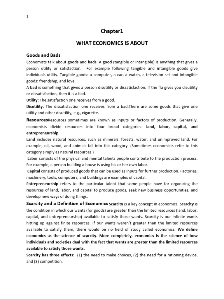 Chapter 1 (ECO 101) | PDF | Economics | Macroeconomics