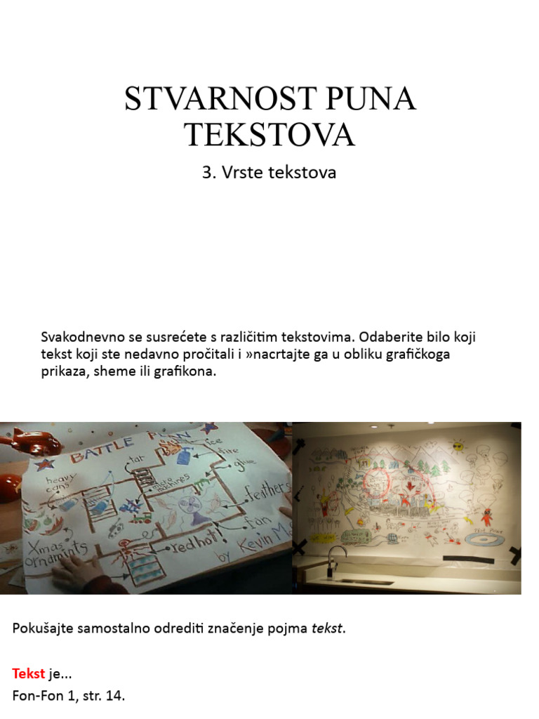 1.3. Stvarnost Puna Tekstova - Vrste Tekstova | PDF
