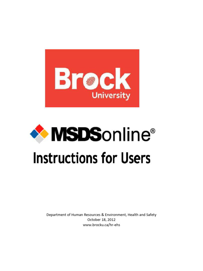 MSDS Online Instructions | PDF | Information Science | Computing