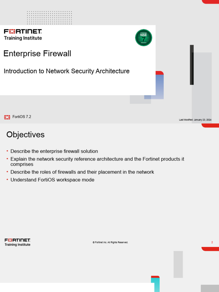 Enterprise FW 01 Introduction To Network Security Architecture | PDF | Computer Network ...