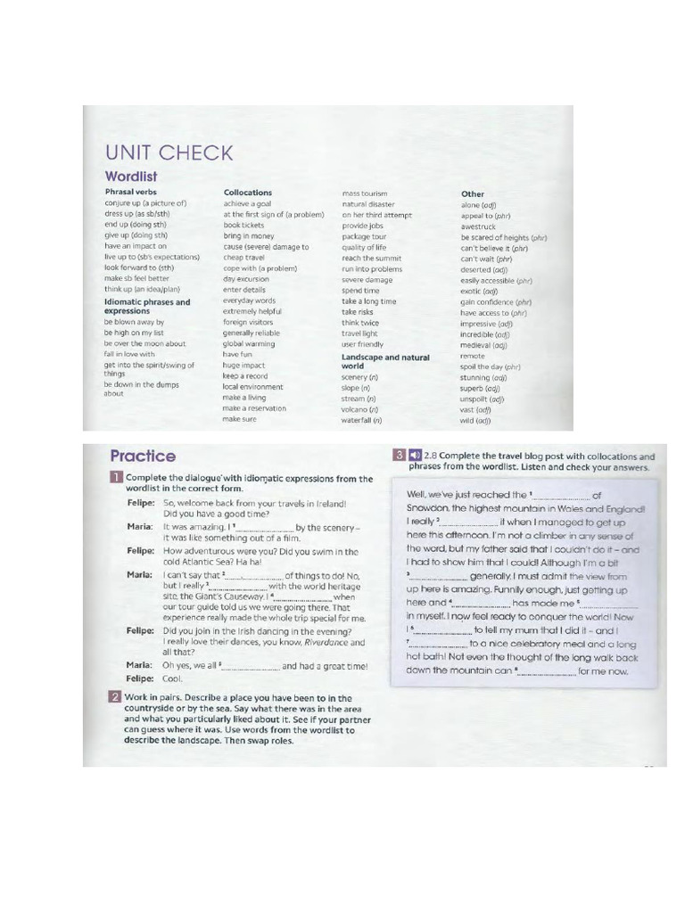 Revision Unit 2 Gold B2 | PDF