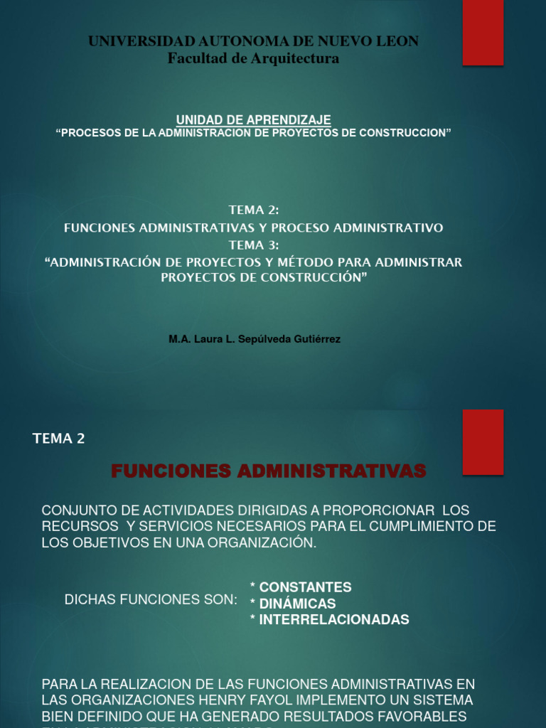 Tema 2 y Tema 3 Proceso Administrativo y Administracion de Proyectos | PDF | Gestión de ...
