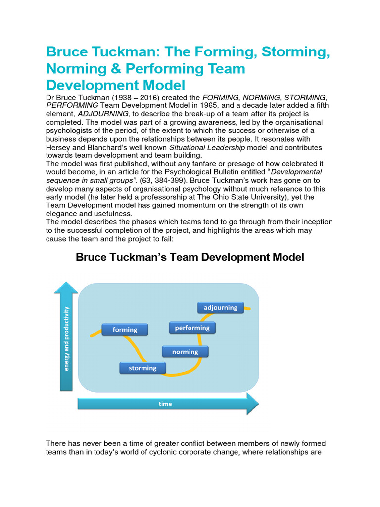 Assessment 3A - Tuckman Model For Team Development | PDF | Behavioural ...