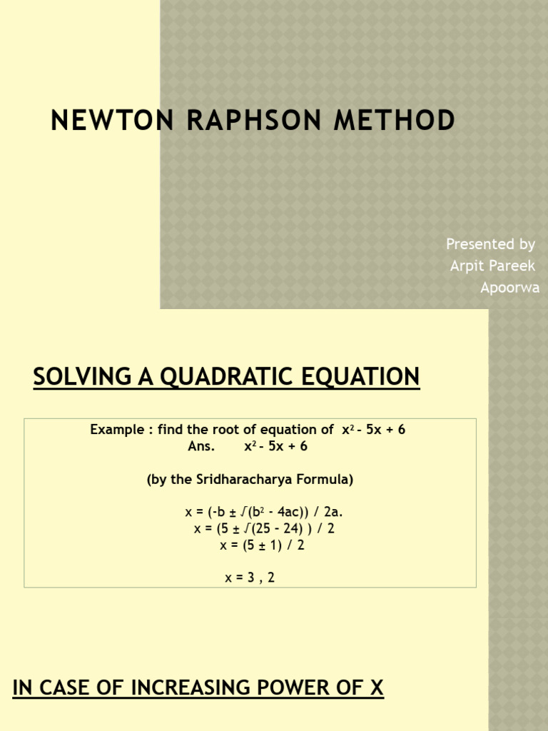 Newton Raphson Apoorwa Pdf Mathematical Relations Mathematical Logic