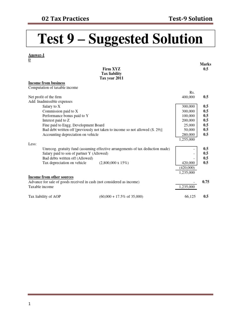 Test 9 Solution | Download Free PDF | Taxes | Goods