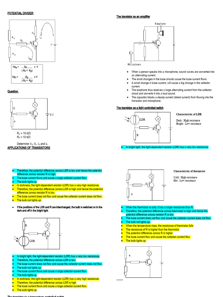 Applications of Transistors | PDF | Electrical Resistance And ...