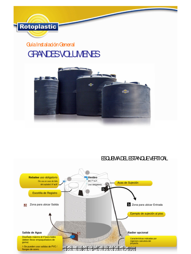 ROTOPLASTIC - Guia Instalacion Grandes Volumenes | PDF | Tubería ...