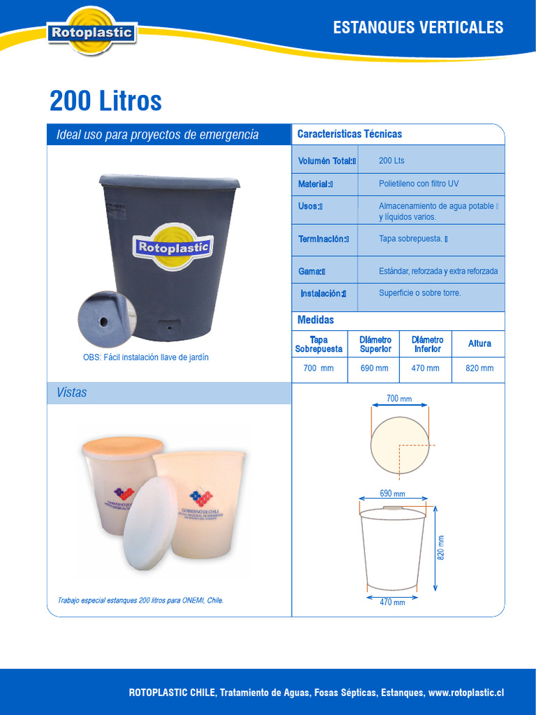 ROTOPLASTIC - Estanques | PDF | Administracion del Agua | Suministro de ...
