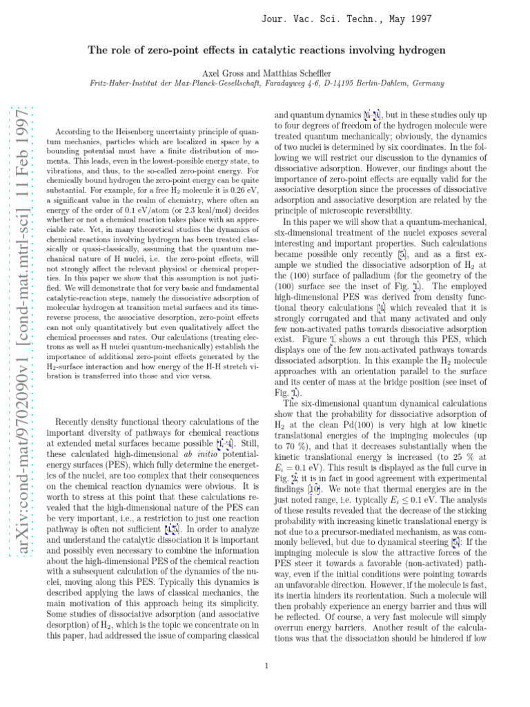 Jour. Vac. Sci. Techn., May 1997 | PDF | Quantum Mechanics | Adsorption