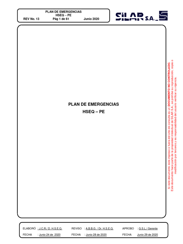 Plan de Emergencia Hseq | PDF | Riesgo | Entorno natural