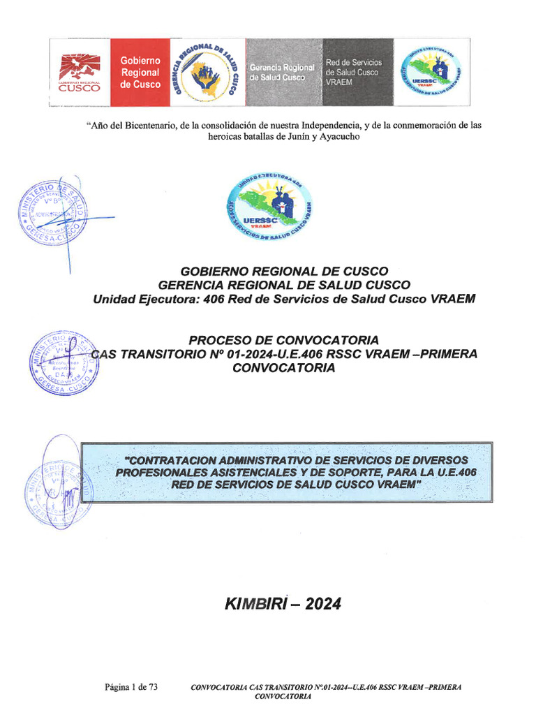 Proceso de Convocatoria Cas 001 | PDF Proceso de Convocatoria Cas 001 | PDF